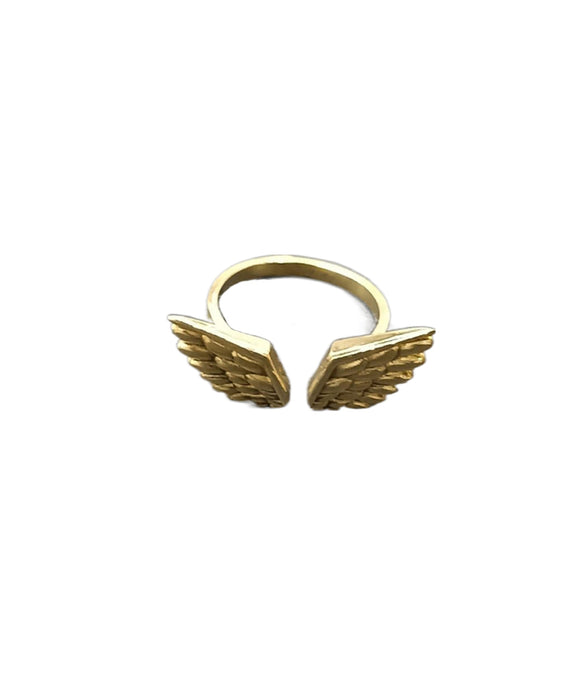 Gold and Silver Angel Wing Ring | Urbiana Jewellery